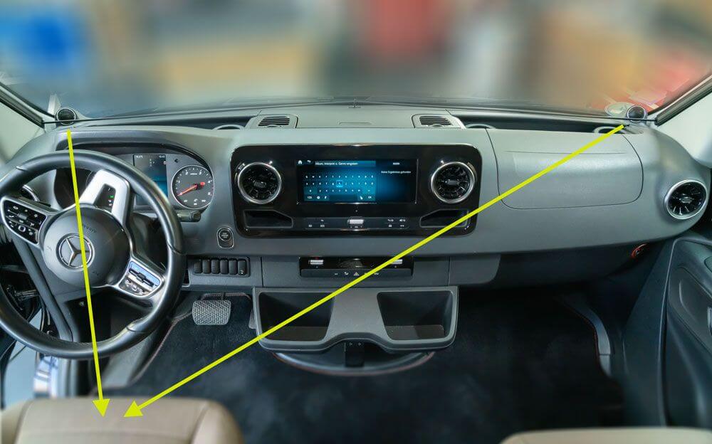 Option MB-W907-Set | Mercedes Sprinter 907 Lautsprecher Set mit Center