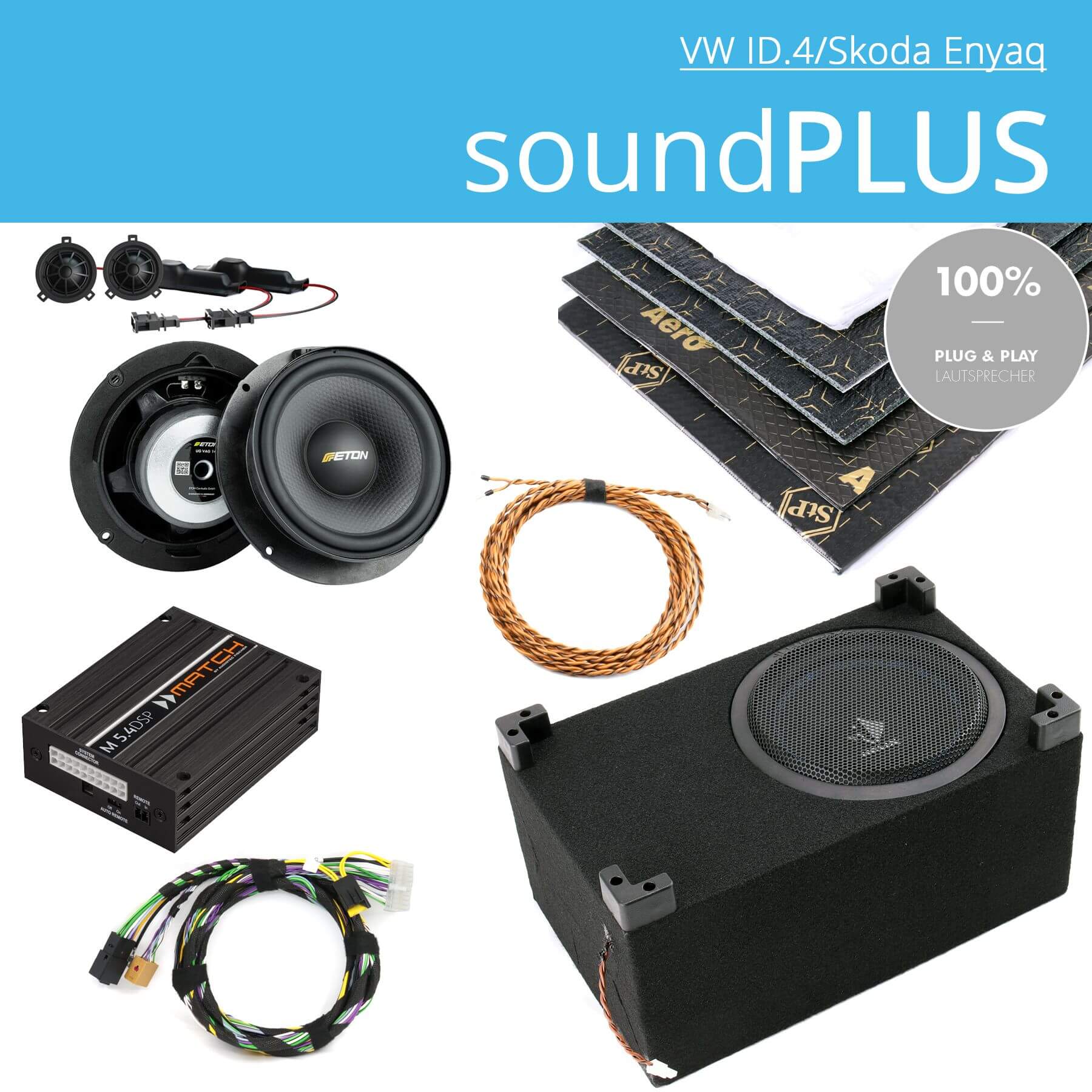 VW ID.4 soundPLUS | 720W DSP Endstufen Upgrade System mit Subwoofer ...