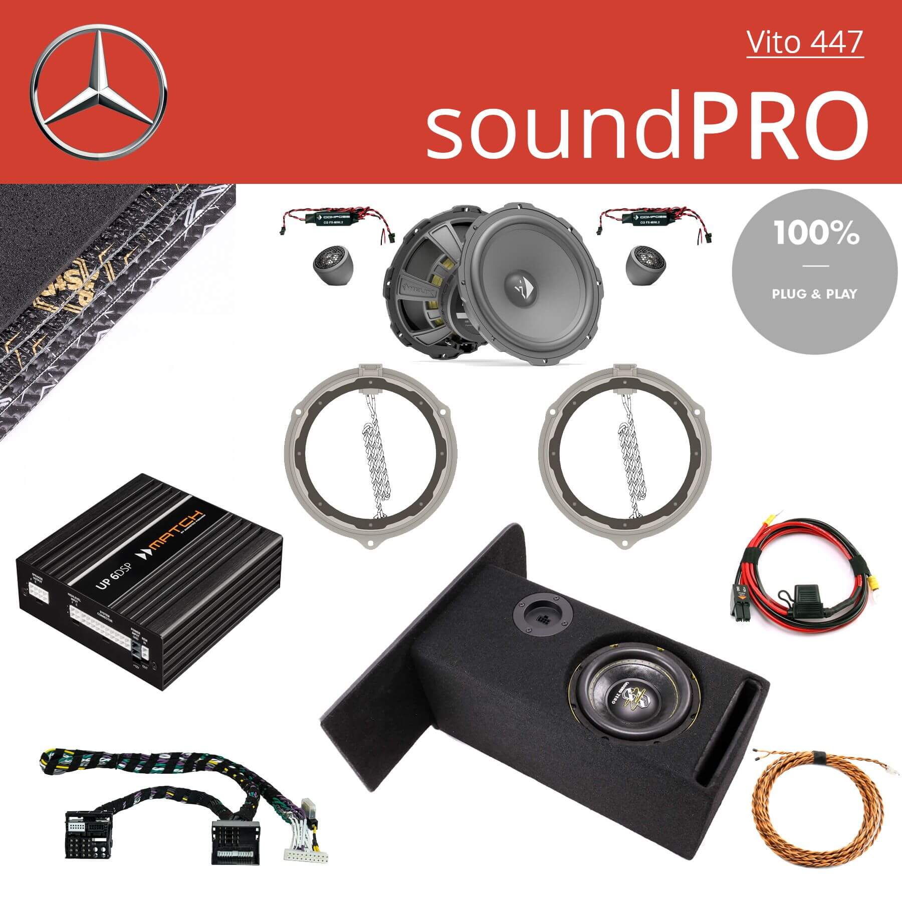 soundPRO Mercedes Vito 447 | Soundsystem MB mit Subwoofer und DSP Endstufe