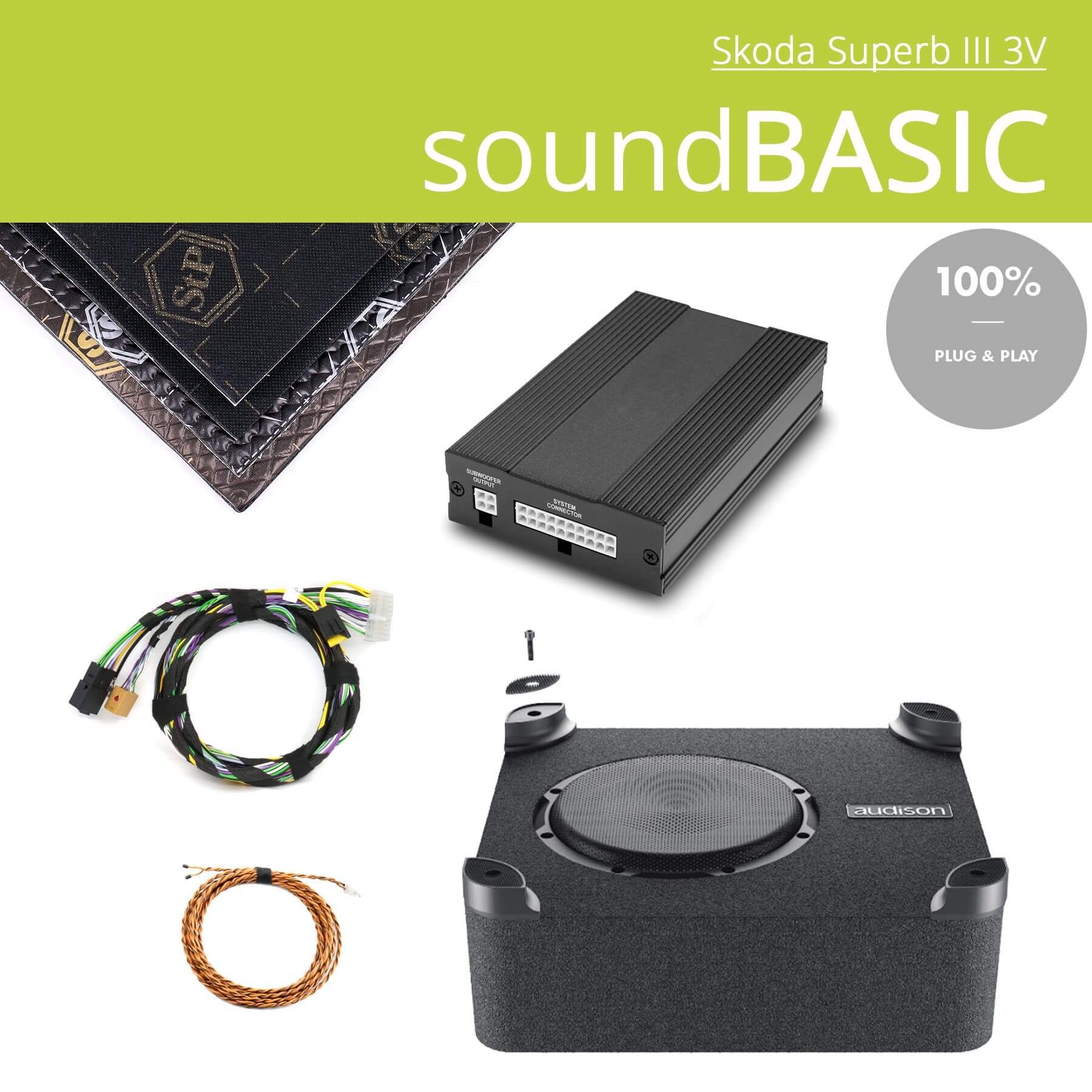 Skoda Superb III 3V soundBASIC | Upgrade Soundsystem mit DSP Endstufe und Subwoofer