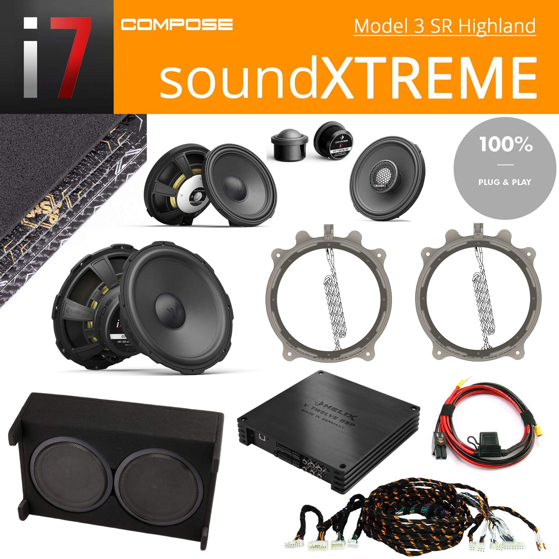 Tesla Model 3 SR Highland soundXTREME | 1160W High End Upgrade System