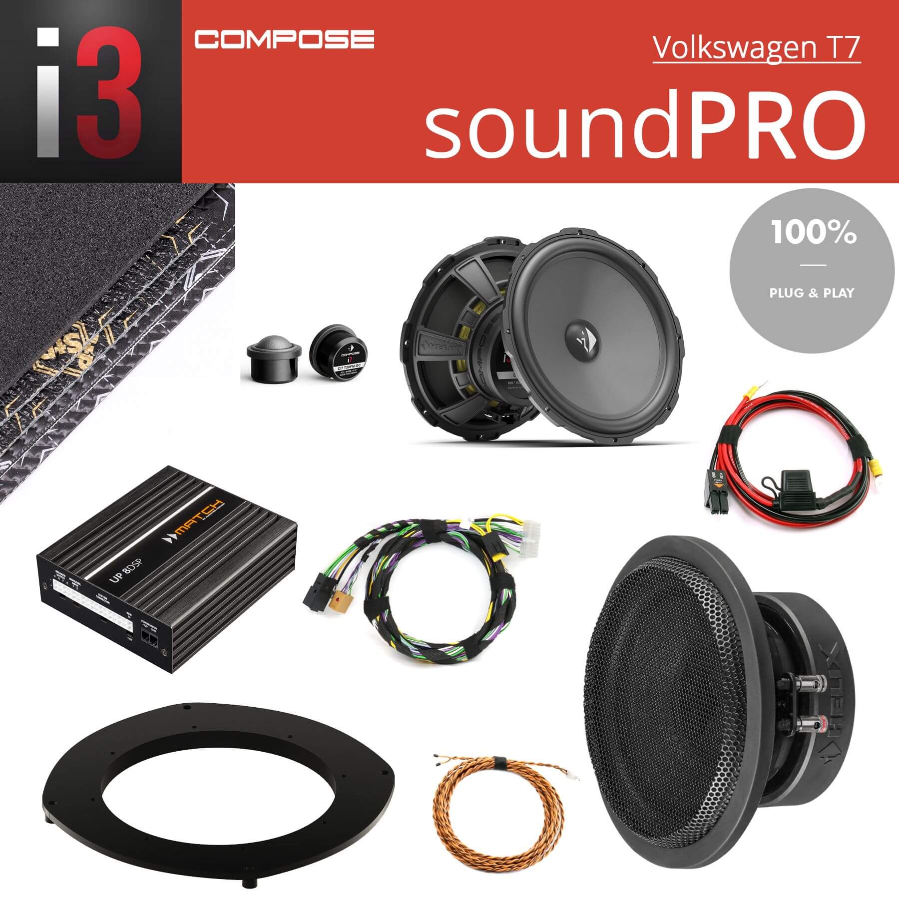 VW T7 Soundsystem soundPRO | 20cm System | DSP Endstufe | Subwoofer