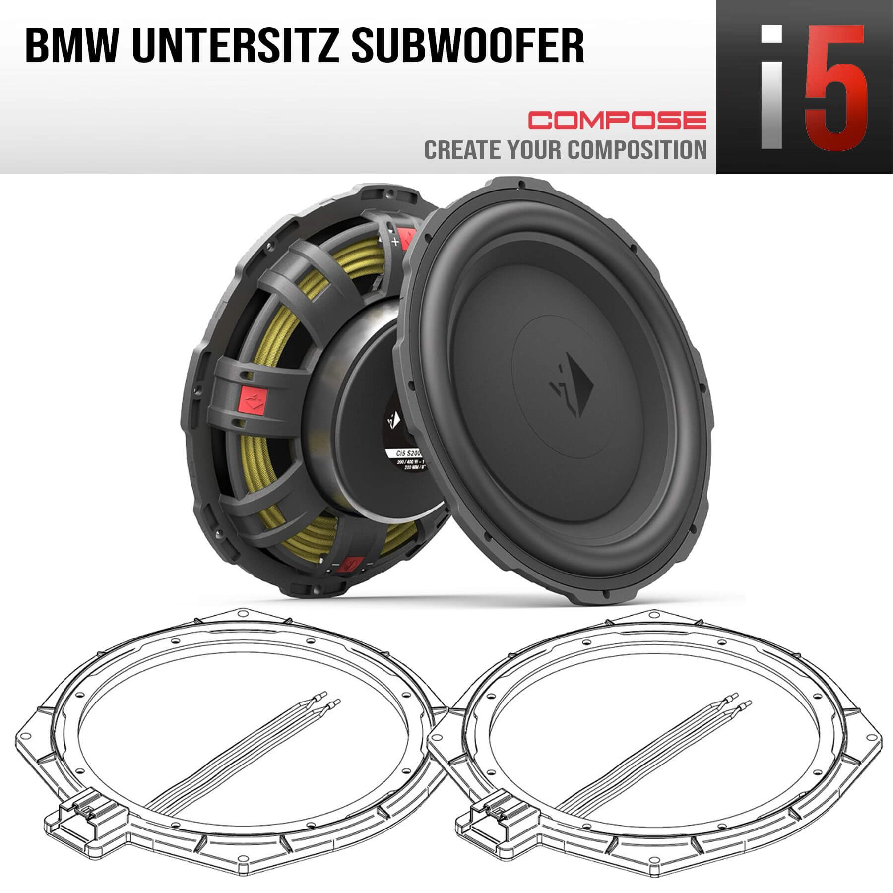 Compose Ci5 W200.2BMW1 | Helix COMPOSE Ci5 BMW Subwoofer Set