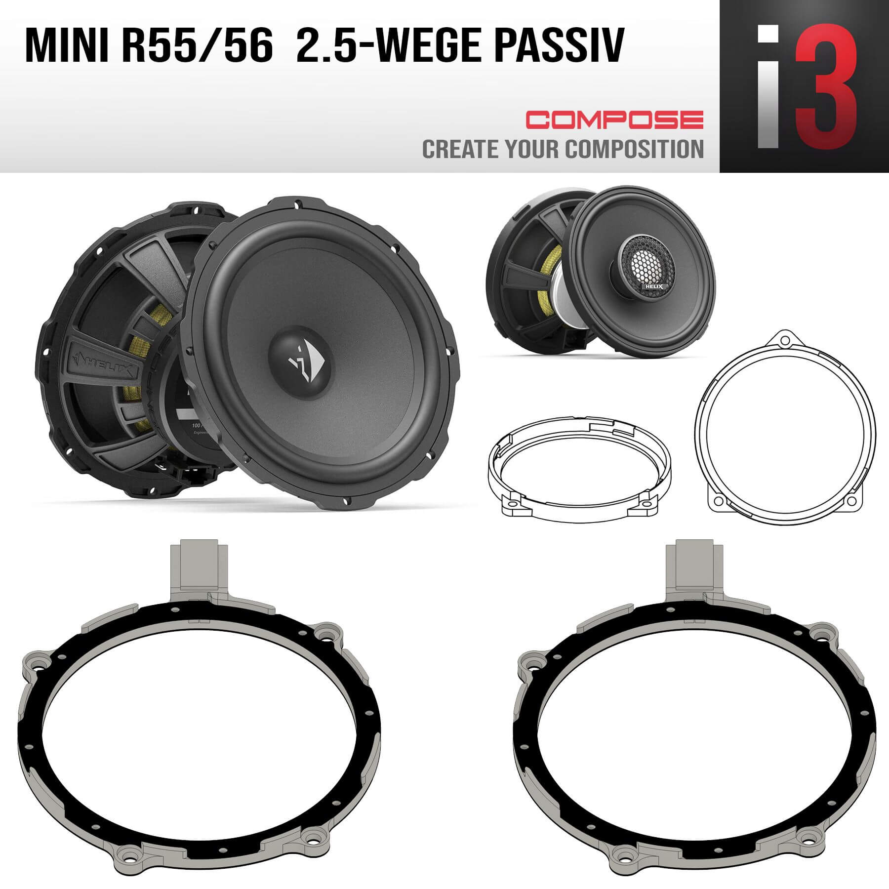 Compose Ci3 K165.2MIN1-S3 Mini R55 | Cooper Lautsprecher Plug&Play