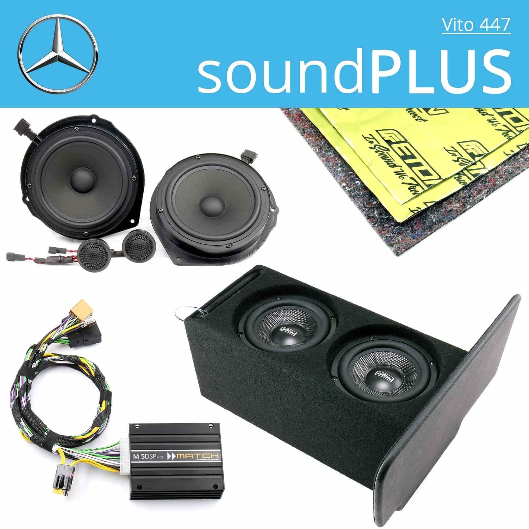soundPLUS Mercedes Vito 447 | Soundsystem MB mit Subwoofer und Endstufe