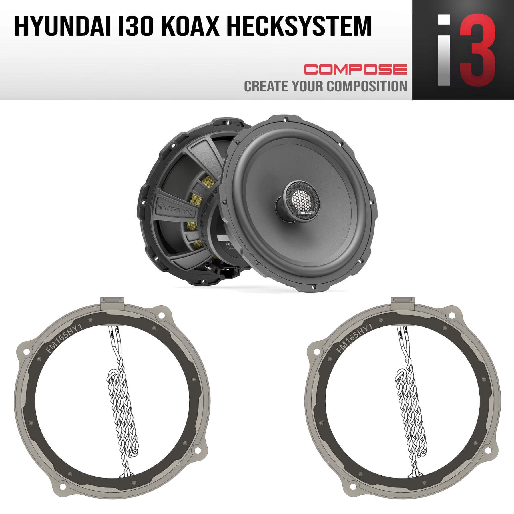Compose Ci3 C165.2HY1-S3 Hyundai i30 | Heck Lautsprecher Plug&Play